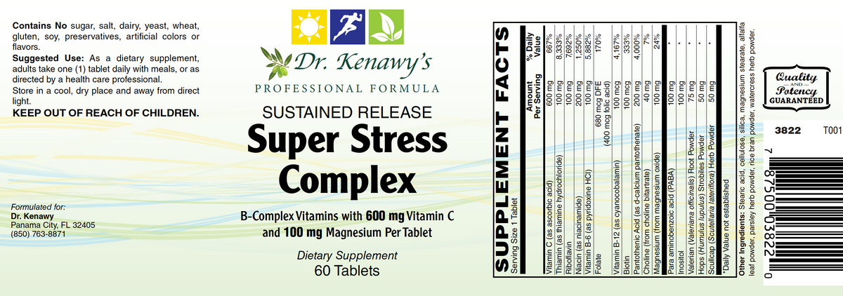 Dr. Kenawy's Super Stress Complex | 60 Sustained Release Tablets ...